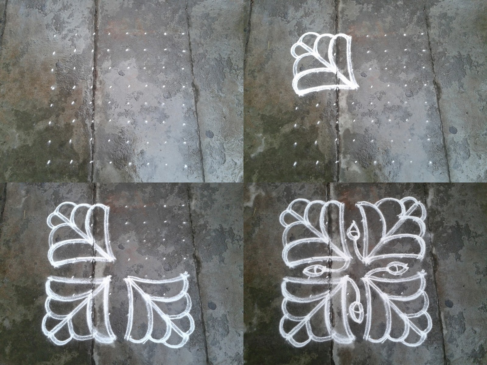 Rangoli designs/Kolam: 8-8 pulli kolam